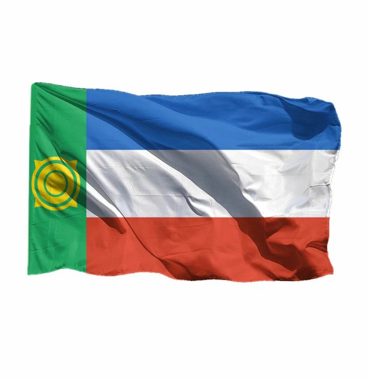 Флаг Республики Хакасия на сетке 100х150 см для уличного флагштока