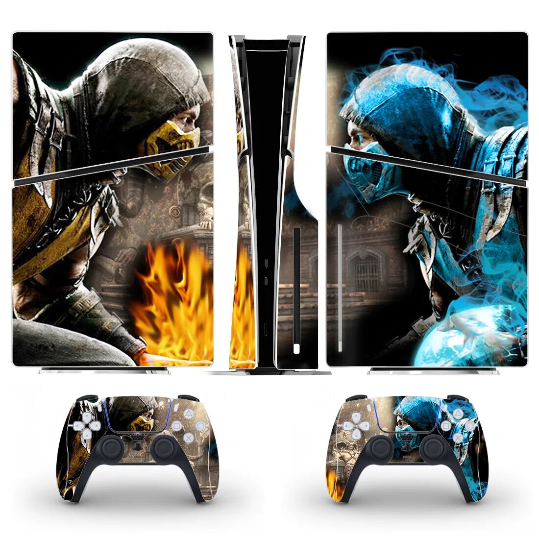 Виниловая наклейка Mortal Kombat для PS5 Slim Оранжевый