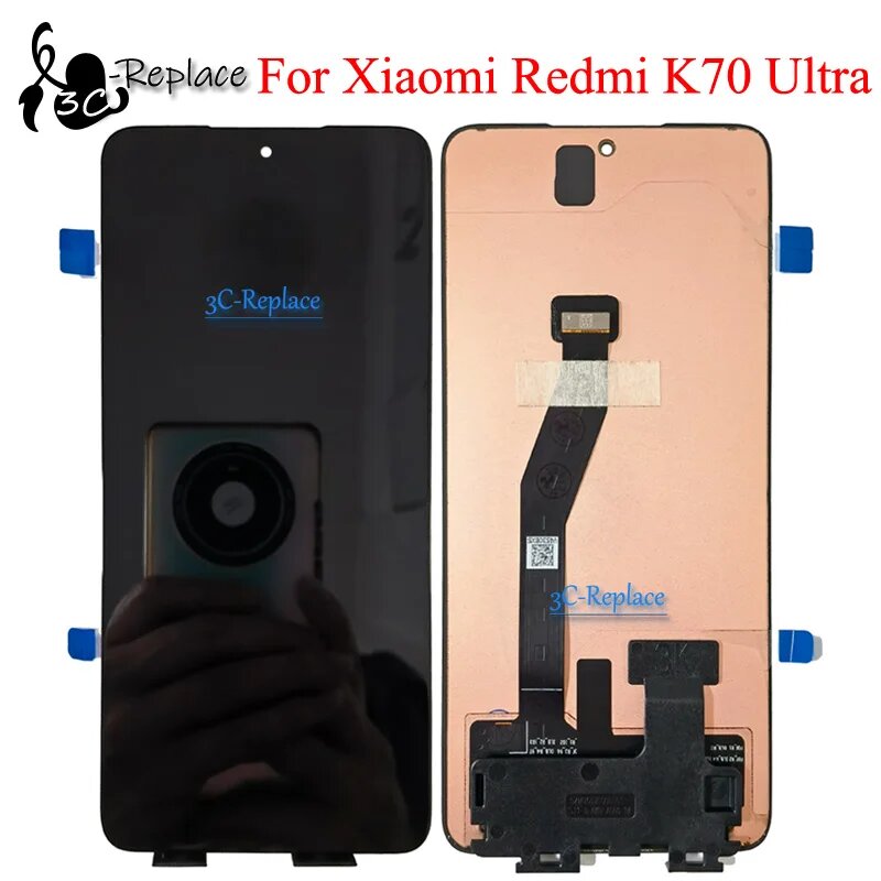 OLED 6,67 дюймов для Xiaomi Redmi K70 Ultra 2407FRK8EC ЖК-дисплей с цифровым преобразователем сенсорного экрана в сборе/с рамкой