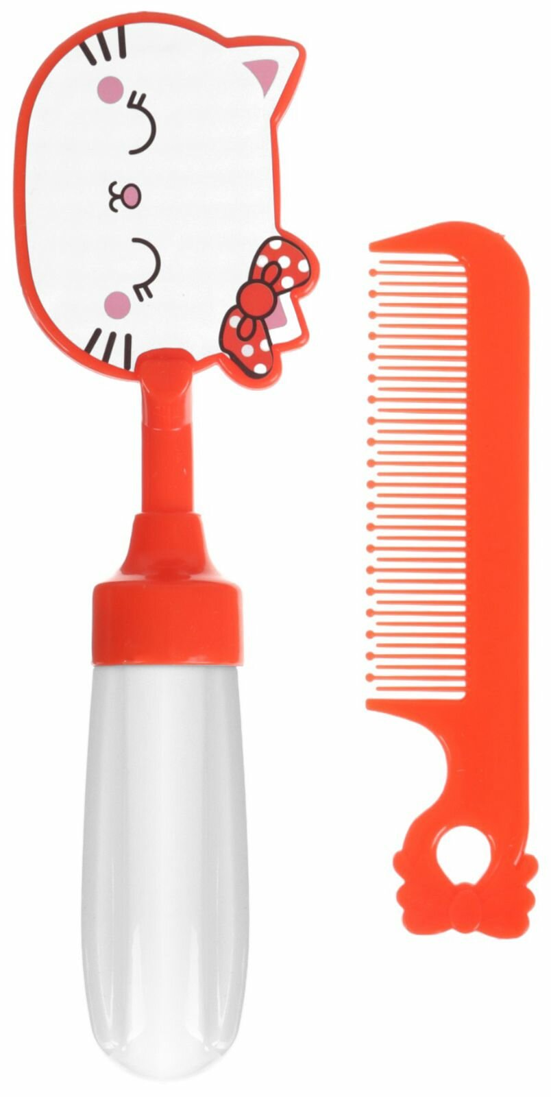 Набор детских расчесок "Мяу" из 2 штук для волос, детская массажная щётка с погремушкой и расческа-гребешок для новорожденных и малышей, цвета микс