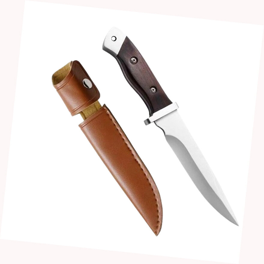 Нож с ручкой для улицы, прямой нож, маленький нож с ручкой, деревянная ручка, специальный нержавеющий сталь, высокая твердость, острый нож для резки мяса и фруктов