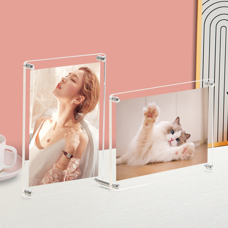 Горячая распродажаАкриловая фоторамка для печати фотографий с подставкой, рамка для поляроидов и открыток