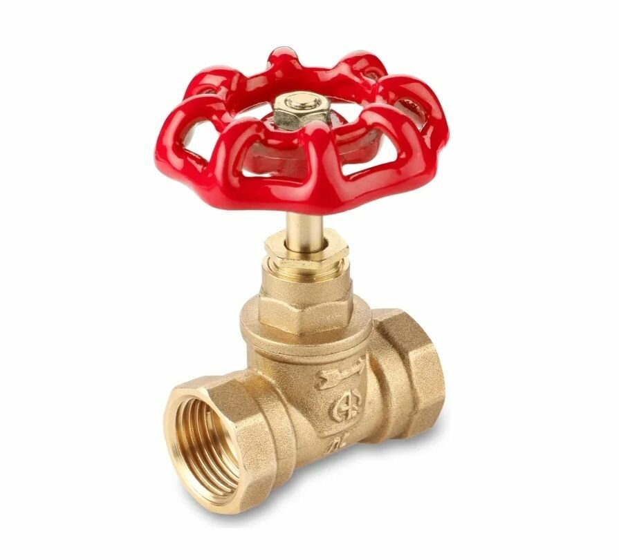 Вентиль запорный муфтовый полнопроходной красный 1 1/2" 15Б1п AQUALINK (16/2)