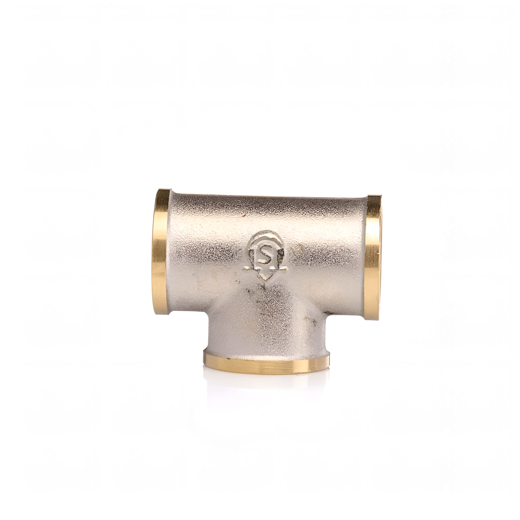 Фитинг TST "Тройник", для стальных труб, резьба, никелированное покрытие, 2" вн-вн-вн