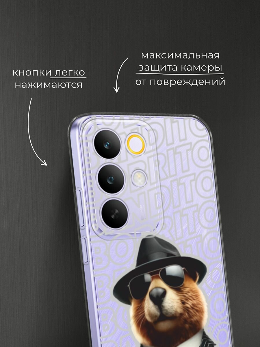 Чехол на Realme C85 Pro / Реалми C85 Про с принтом Бобрито бандито 2, прозрачный — фото 1