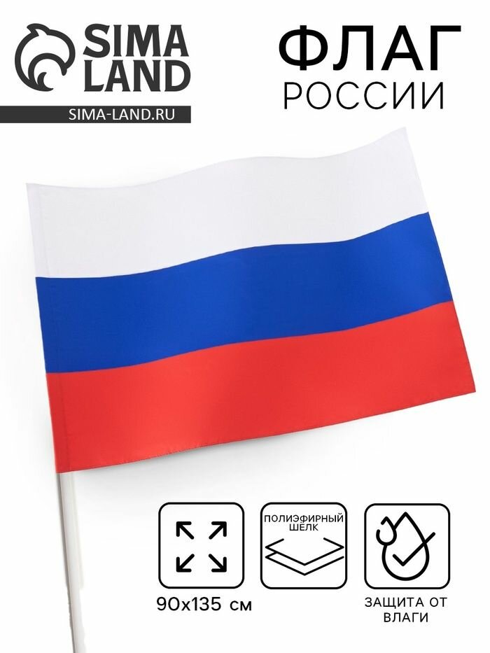 Флаг Take it easy России, 90х135 см, двусторонний, полиэфирный шёлк, без древка