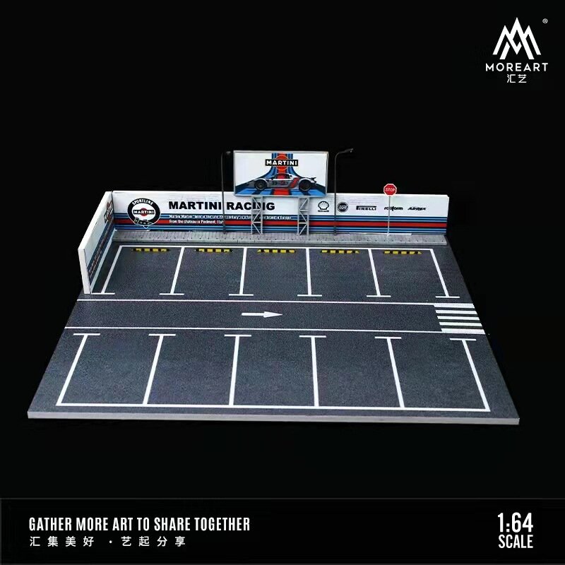 Сцена парковки 1:64 с LED-подсветкой для демонстрации автомобильных моделей, коллекционная игрушка-подарок бренда