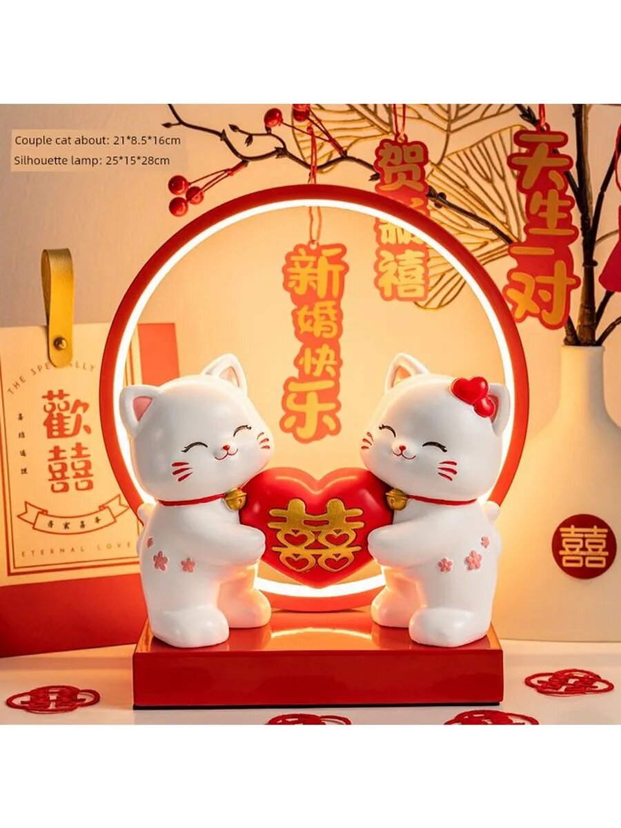 Декор Кот Хукси - Подарок с лампой атмосферы