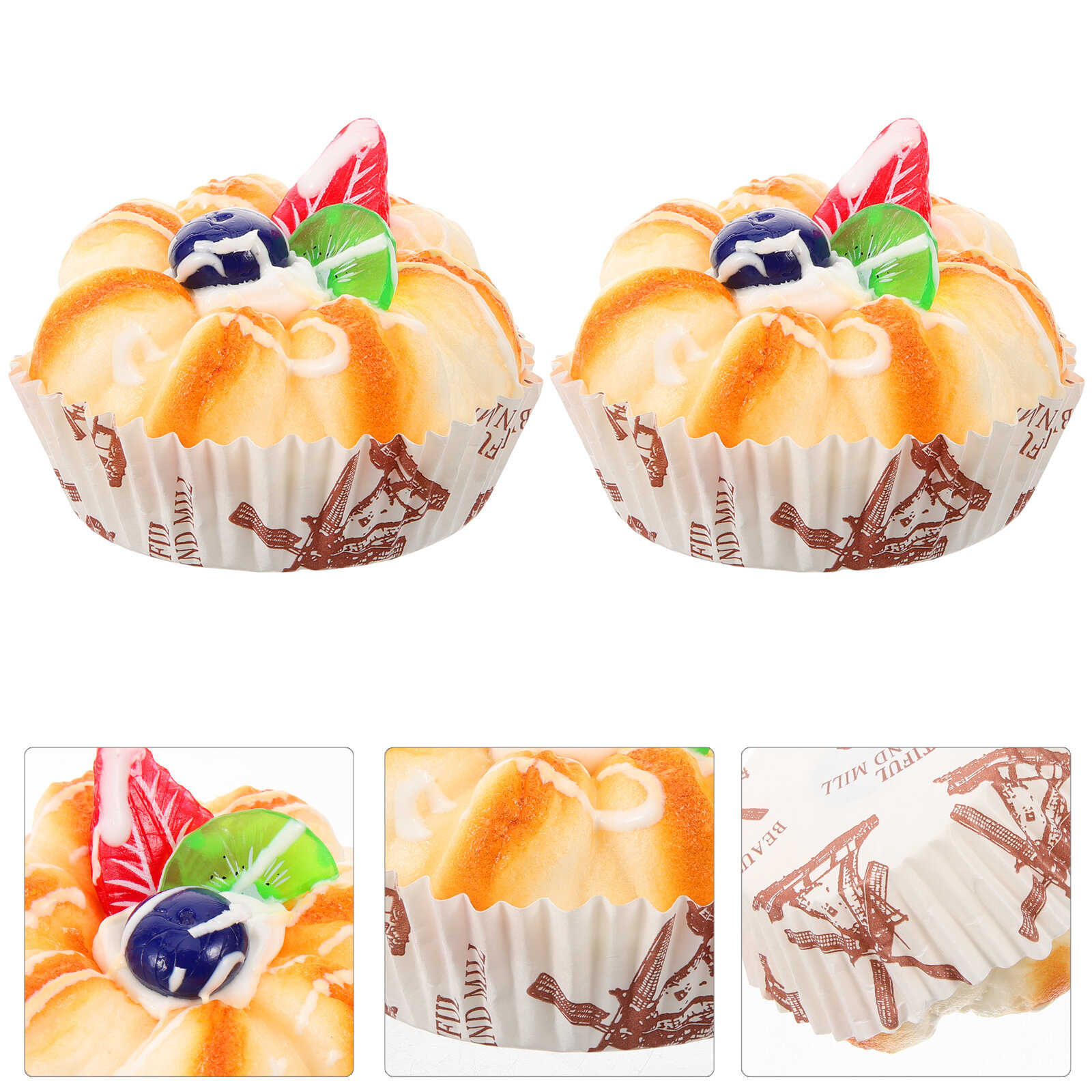 Искусственные торты из пу многоцветные, набор из 2 шт для декоративного использования