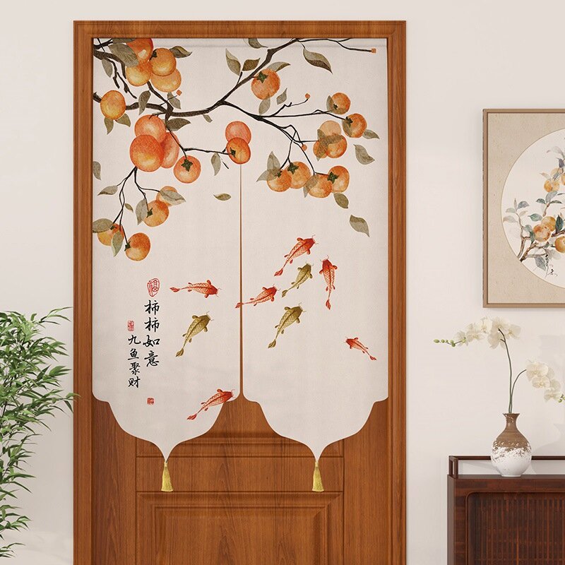 Новая китайская стильная дверная занавеска, домашняя тканевая перегородка, занавеска для спальни, входная блокирующая висячая занавеска, национальный стиль, полузанавеска для гостиной и ванной
