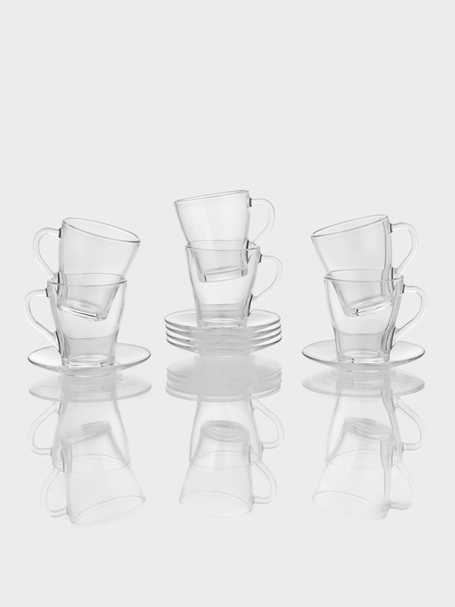 Чайный сервиз "Грация", 12 предметов: кружка 250 мл, 6 шт, блюдце, 6 шт, стекло