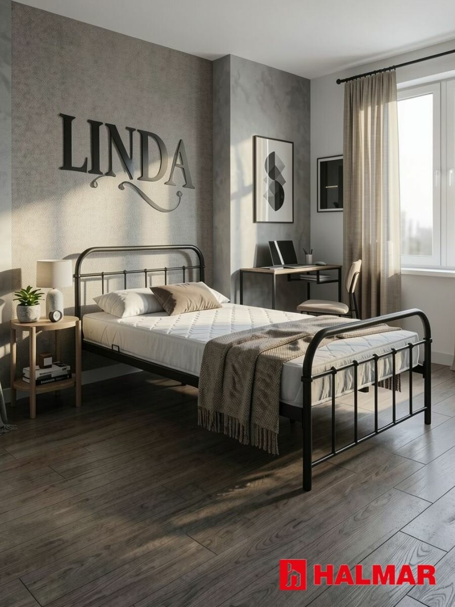 Кровать HALMAR LINDA 140 черная