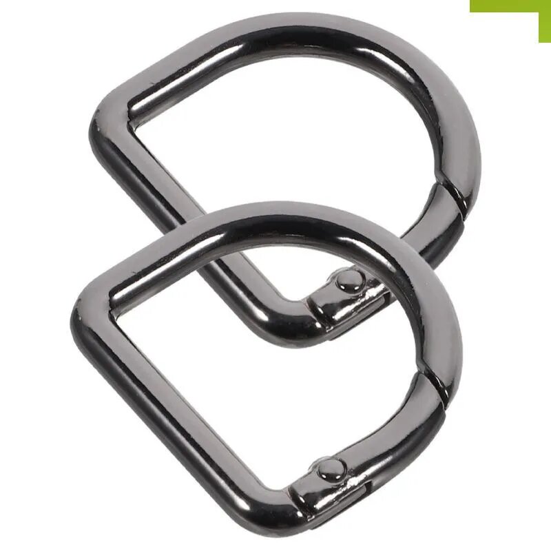 2 шт. Карабины с кольцами для ключей карабин зажимы сумка плечевой ремень пряжка пружинный брелок металлический черный 3,00x2,80x0,40 см