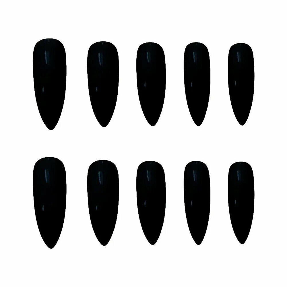 Искусственные ногти остроконечные черные на клей
