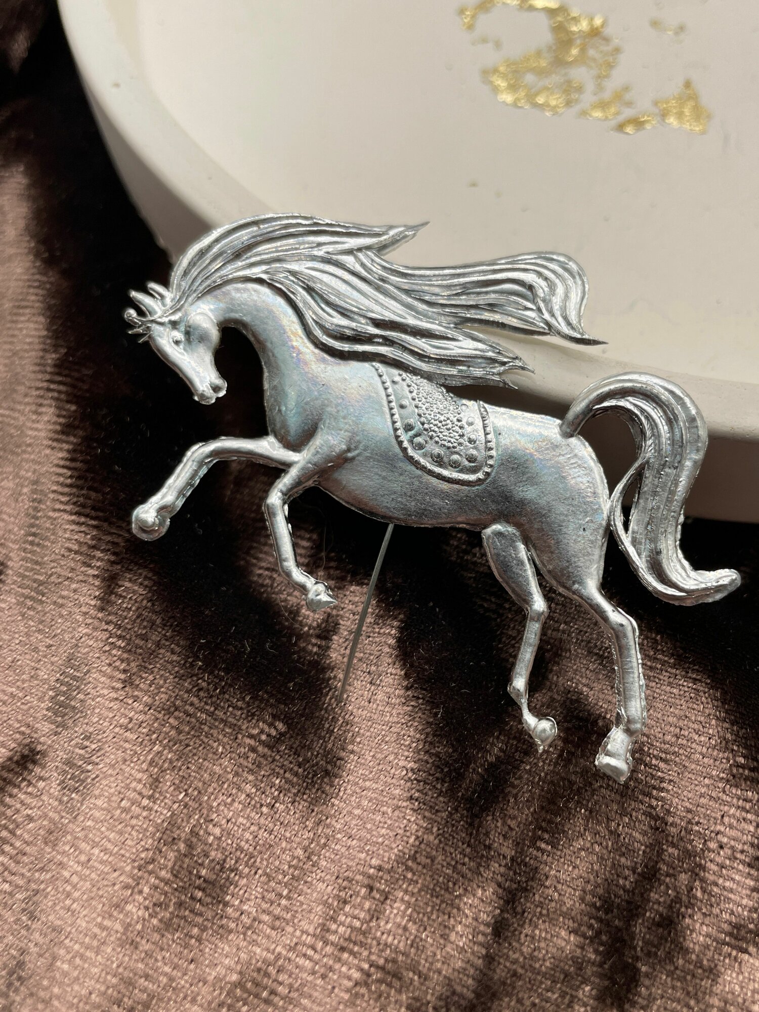 Советская винтажная брошь значок, лошадь