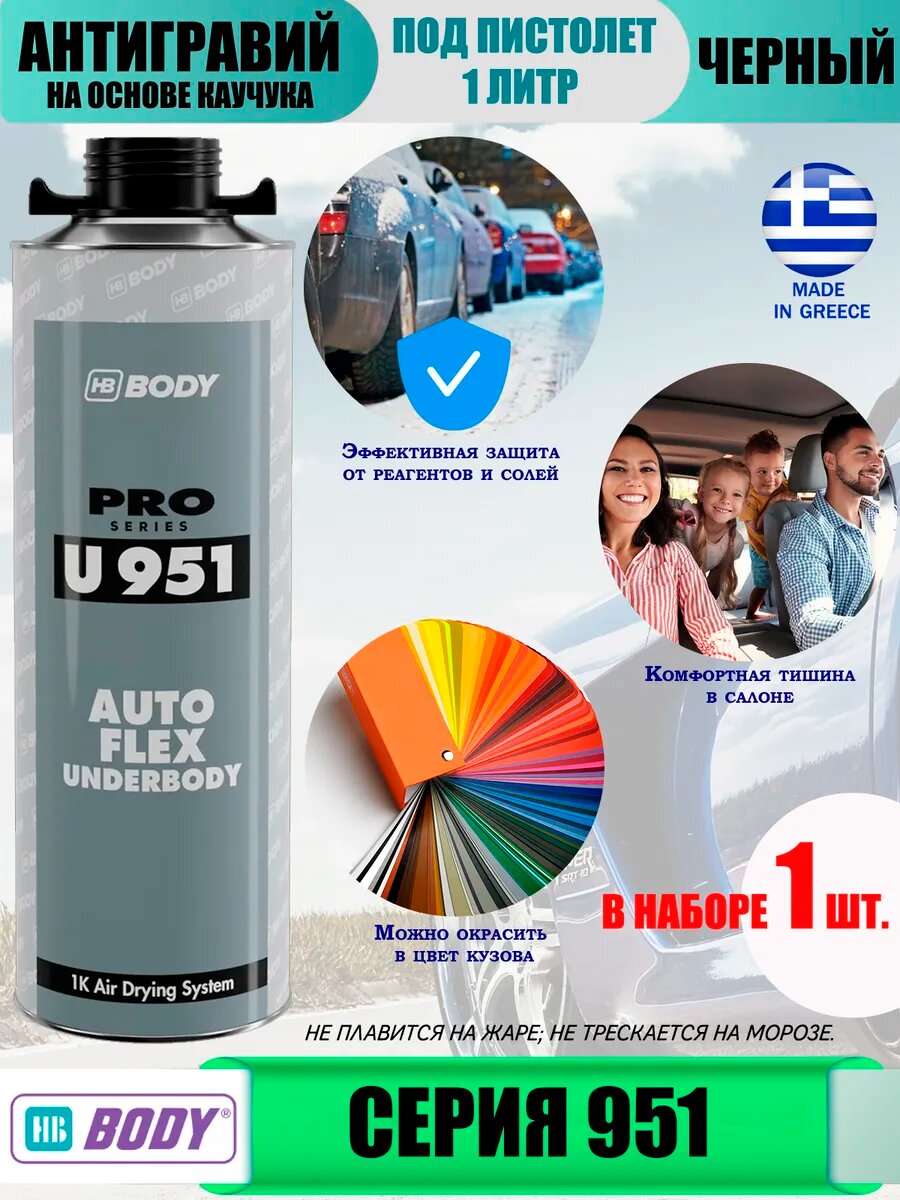 Антигравий под пистолет, черный, 1 л, 1 шт.