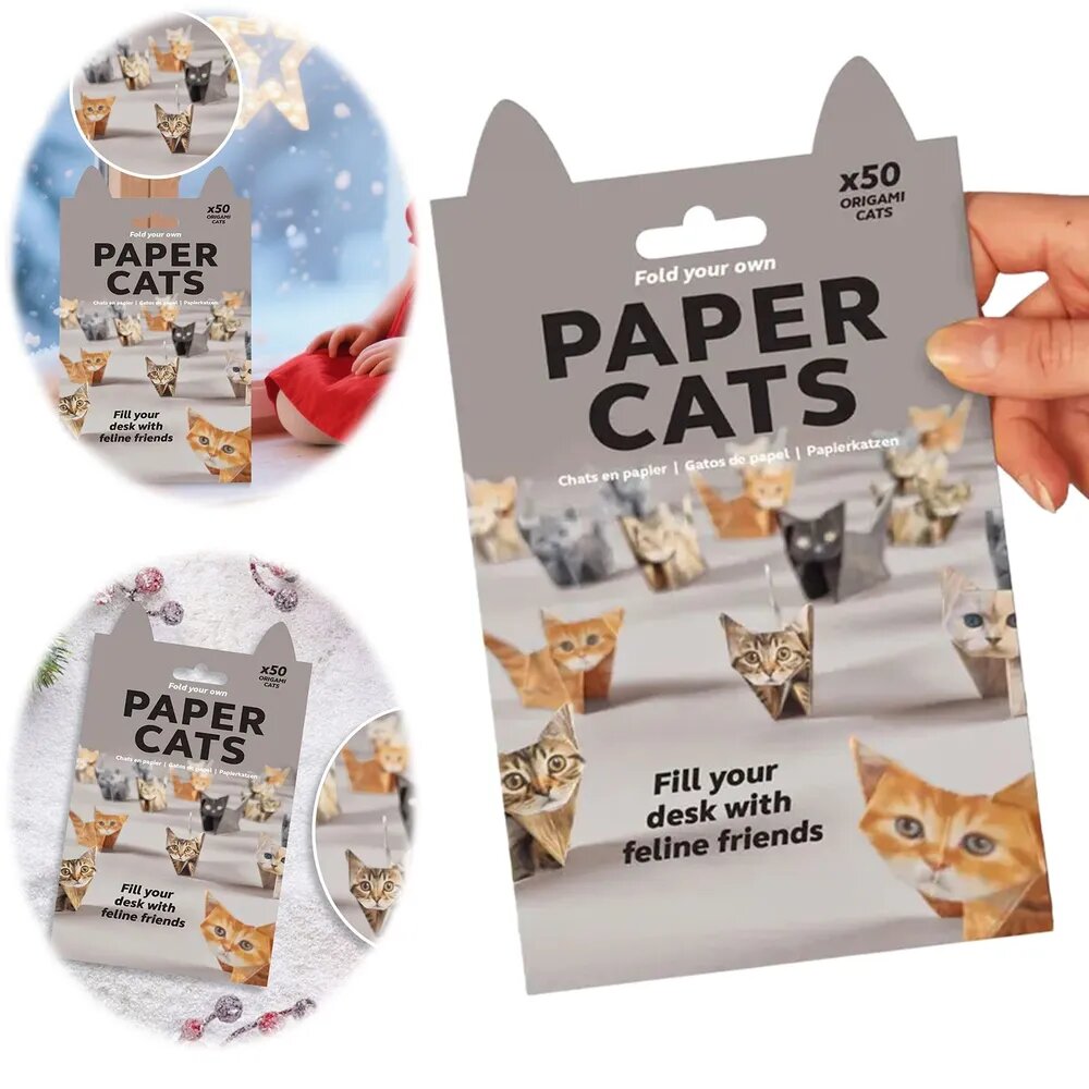 Набор оригами: 50 листов с кошками, собаками и динозаврами
