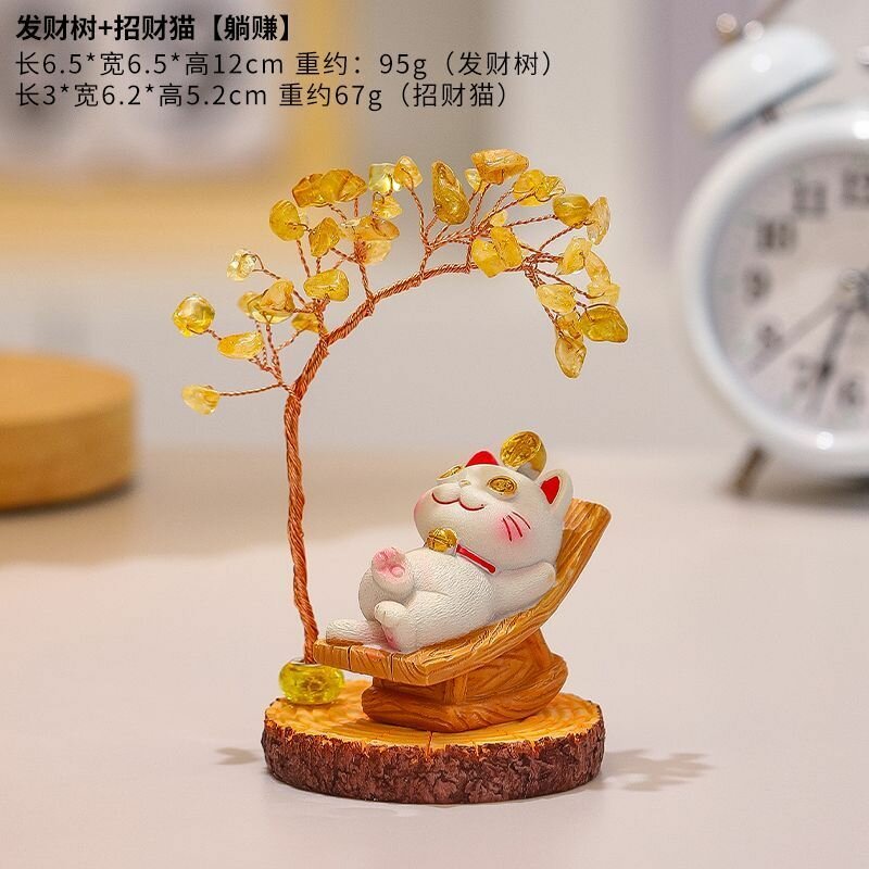 Кристальный денежный дерево Lucky Cat, украшение для дома, гостиной, входа, декор для открытия магазина, подарок на новоселье