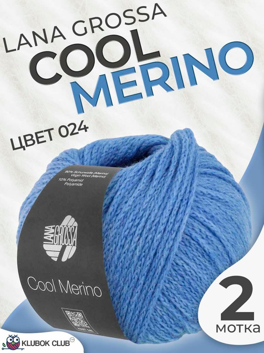 Пряжа для вязания Lana Grossa Cool Merino шнурок, цвет 024, 2 мотка