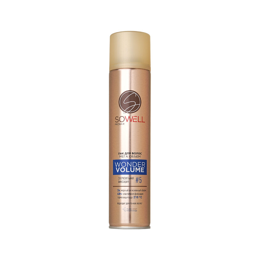 Лак для волос SOWELL `PROHAIR` WONDER VOLUME Мега объем (сверхсильная фиксация 5) 300 мл