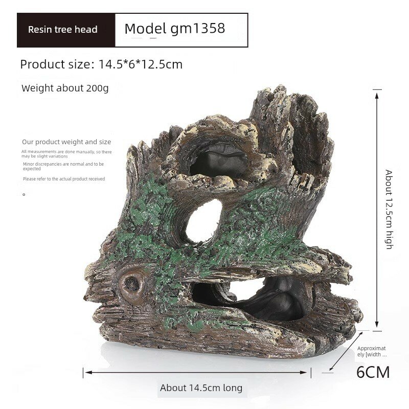 Камера-укрытие из смолы для аквариума, имитирующая кору дерева, для рыб, креветок, черепах, амфибий, рептилий и как