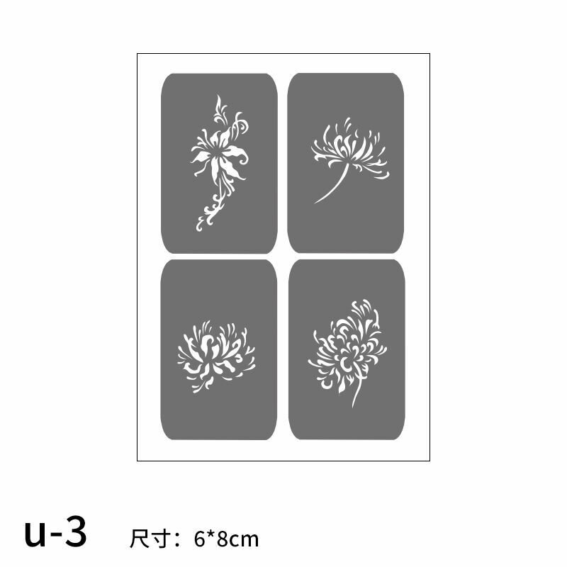 Трафарет для татуировки Bianhua, полуперманентный татуировочный сок, хна, спрей для татуировки, маленький размер для ключицы и руки