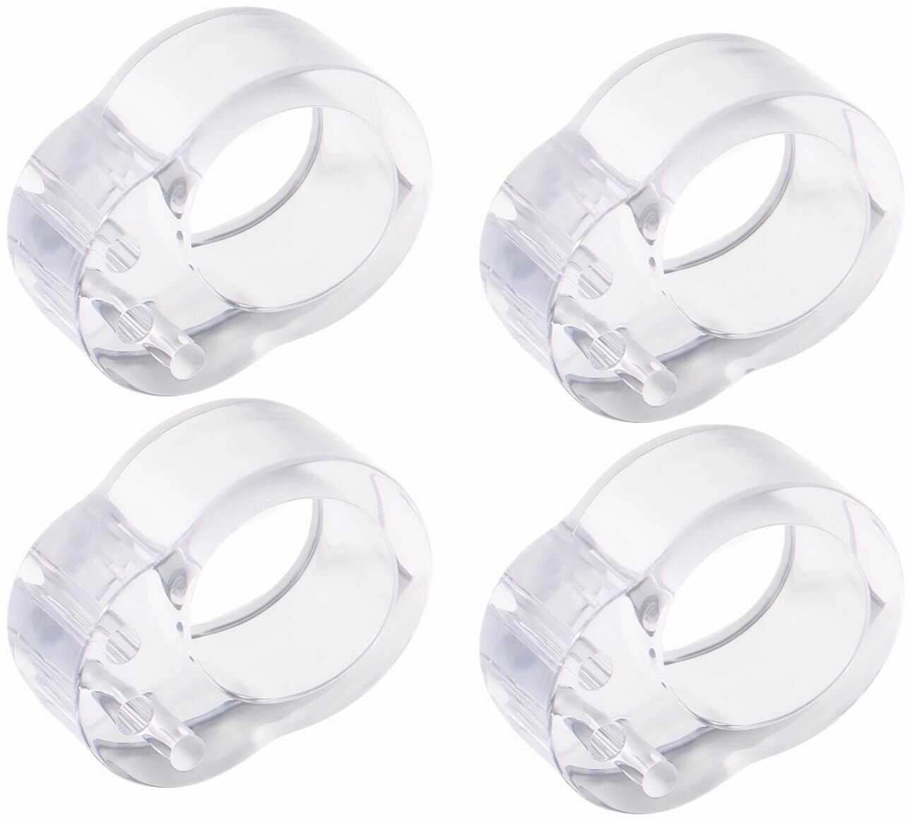 Стопперы - насадки на ручку двери, набор из 4 шт, ограничители противоударные, защитные мебельные накладки без сверления, прозрачные