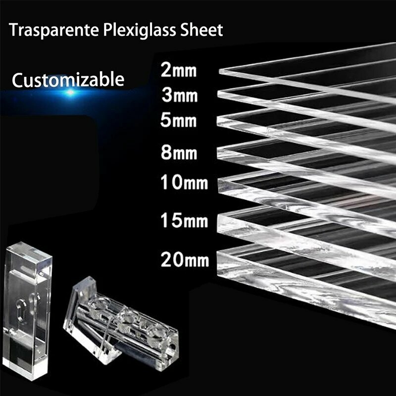 Прозрачный акриловый лист PMMA 2 мм 100x100mm, Thickness 1mm