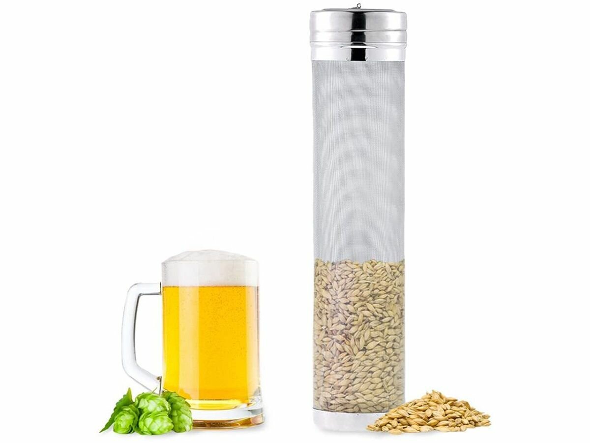 Сухой фильтр для пива, Картридж хмеля из нержавеющей стали с сеткой 300 микрометров, Фильтр заваривания чайника пива и чая хмелем домашнего пивоварения