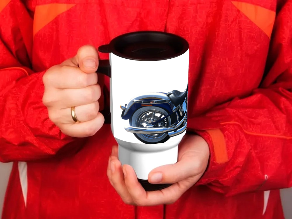 Тремокружка для авто с принтом "Харлей, мотоцикл, дэвидсон" 0.5 л.