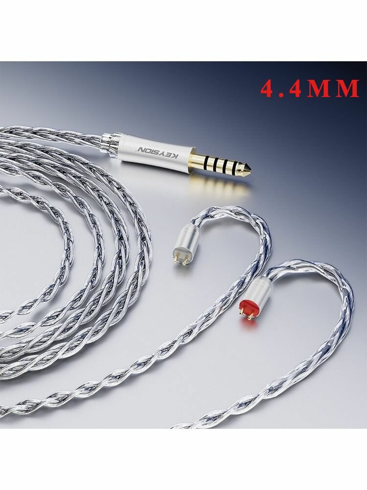 Кабель KEYSION 0.78мм 2Pin 8-жильный HIFI апгрейд 4.4мм балансный монокристальная медь DIY для наушников, улучшенный звук