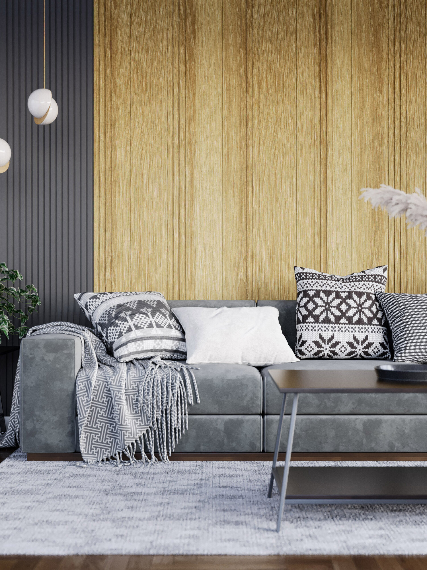 Модульная стеновая панель лайн саваш Дуб Сонома 2800*116*10 мм - 12 шт