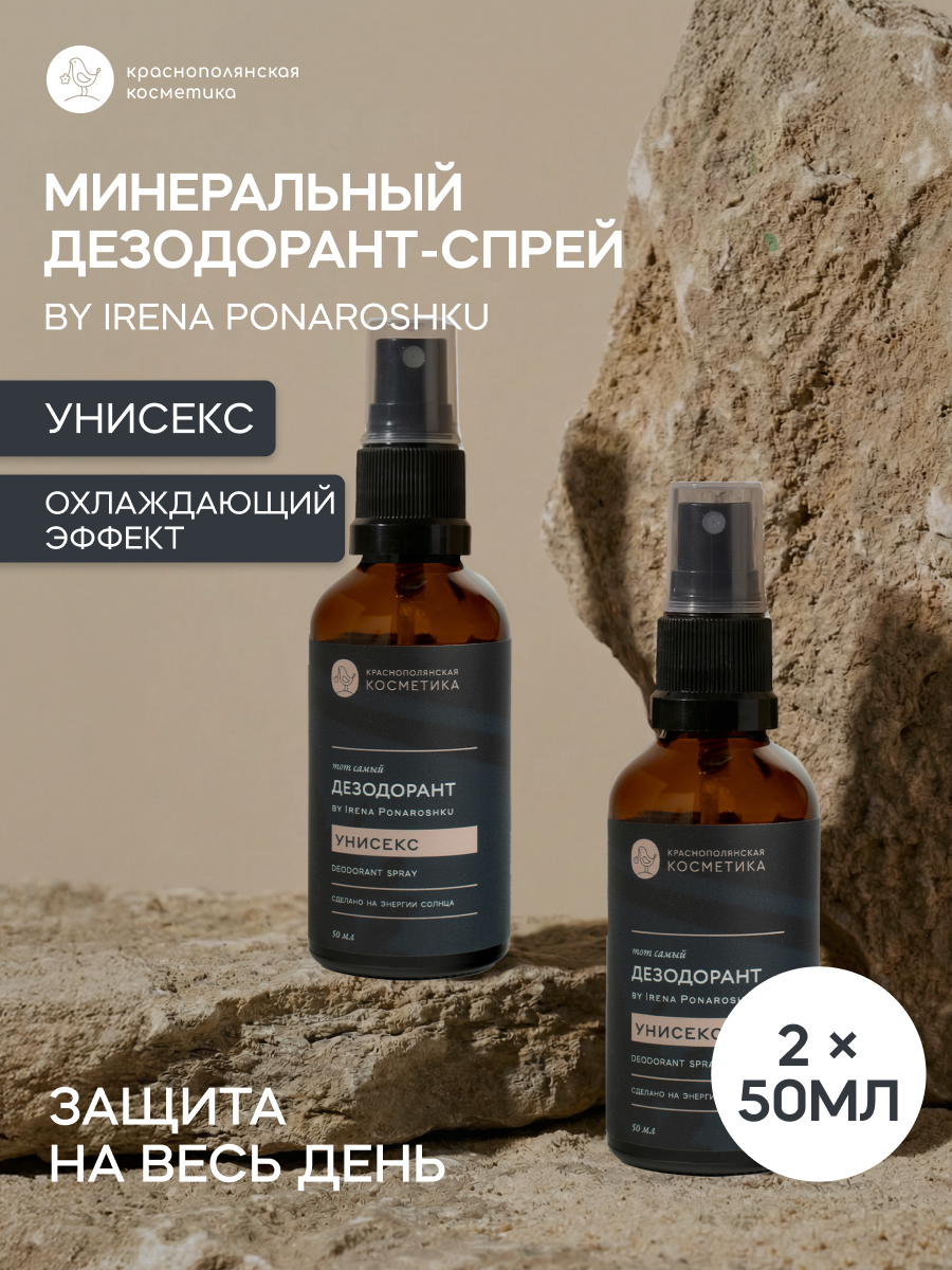 Краснополянская косметика Дезодорант-спрей "Тот самый дезодорант by Irena Ponaroshku Унисекс", 50 мл, 2 шт.