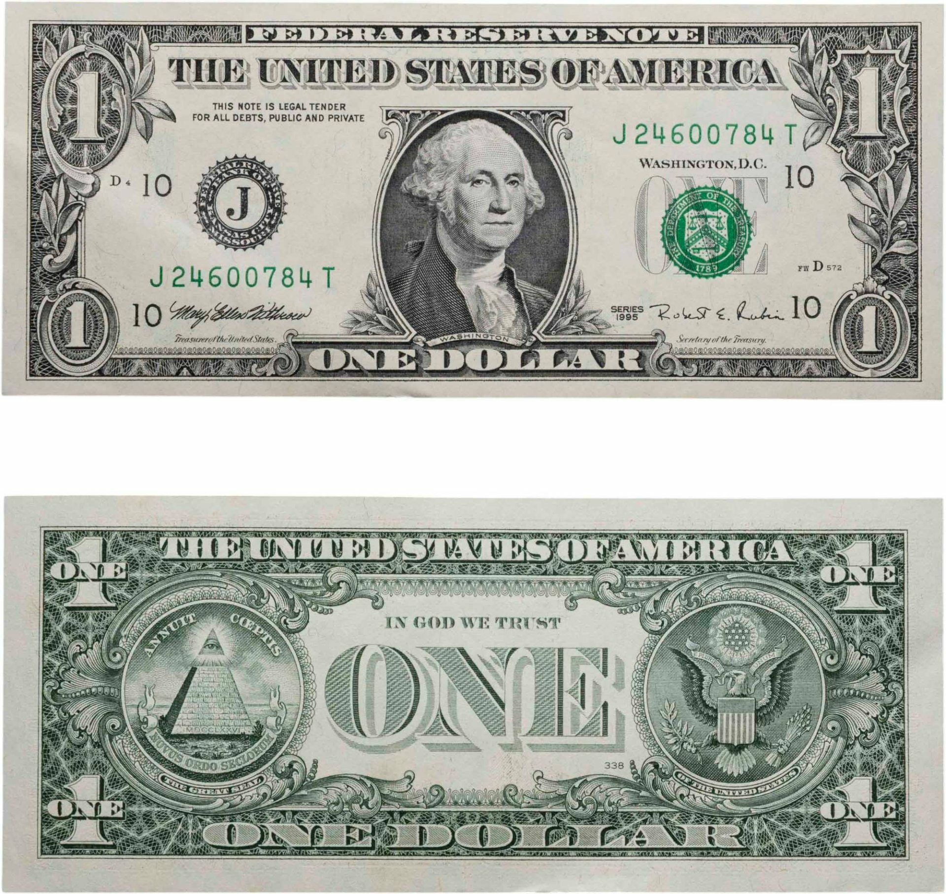 США 1 доллар 1995 Pick 496a J-Канзас сити "FW" Fort Worth