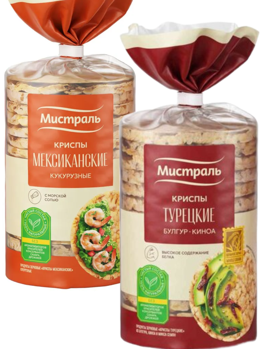 Хлебцы криспы Мистраль мексиканские+турецкие 2шт по 145г