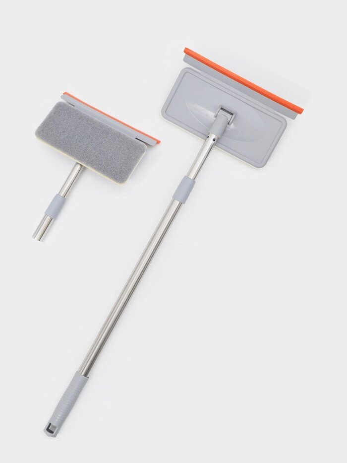 Окномойка "Топ" 2-х секционный черенок, съемная насадка велюр, водосгон, высота 75 см