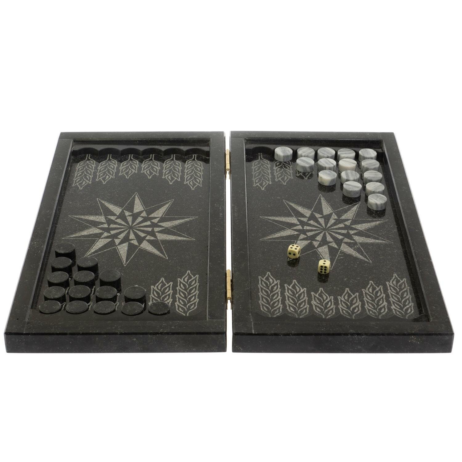 Нарды с гравировкой "Орел" камень гранит 130141