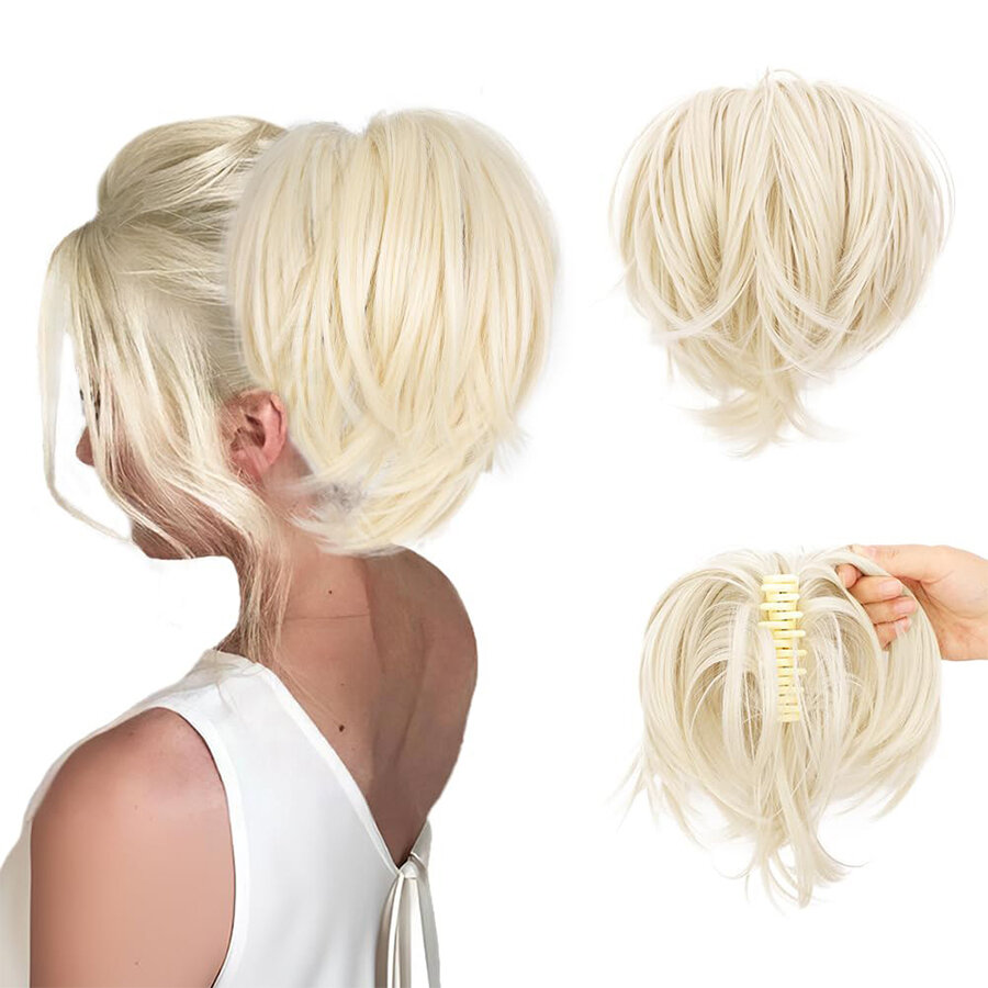 Пучок из конского хвоста и заколки для волос