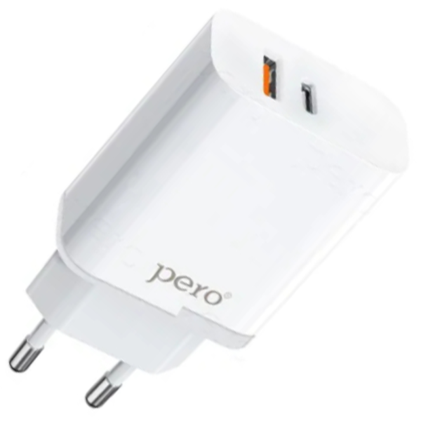СЗУ PERO TC05 PD 18W USB-A/USB-C Fast Charge White