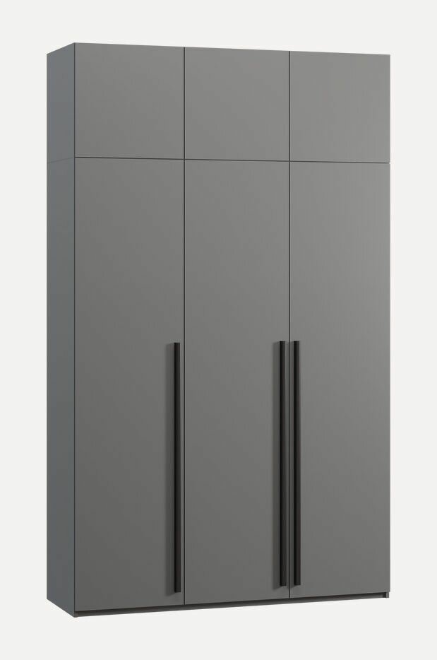Распашной шкаф для одежды Divan.ru Кимбол-3.1-150-250 Серый, 250х50х150 см, серый, 3 двери
