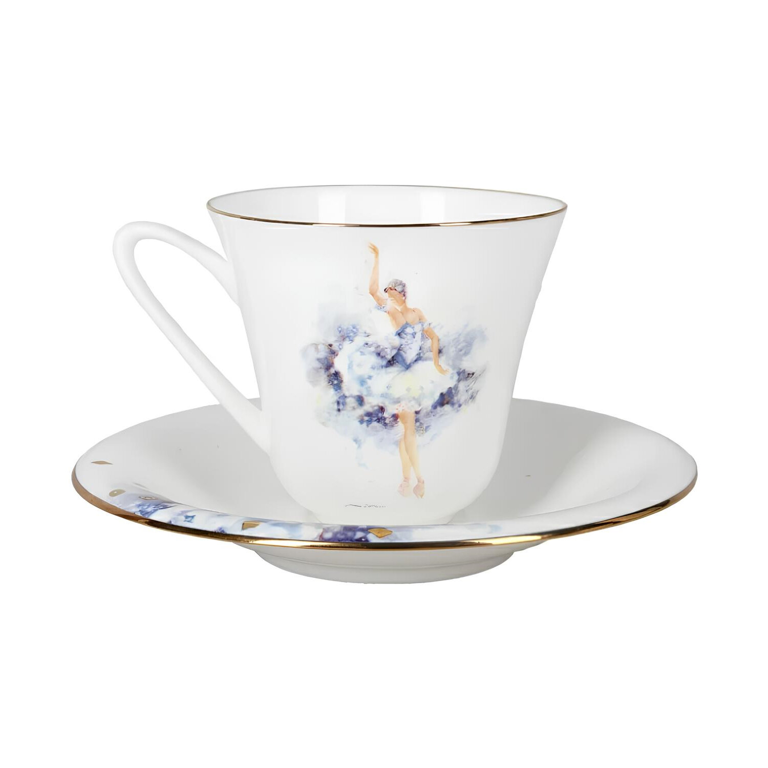 Чашка с блюдцем ИФЗ Сад, Фея нежности, 200мл, костяной фарфор 81.24854.00.1