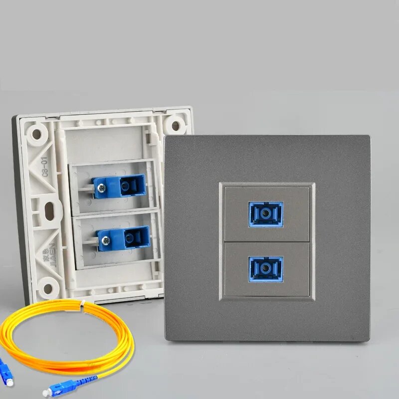 Однопортовая настенная оптическая панель Depo Guye Grey 2-port