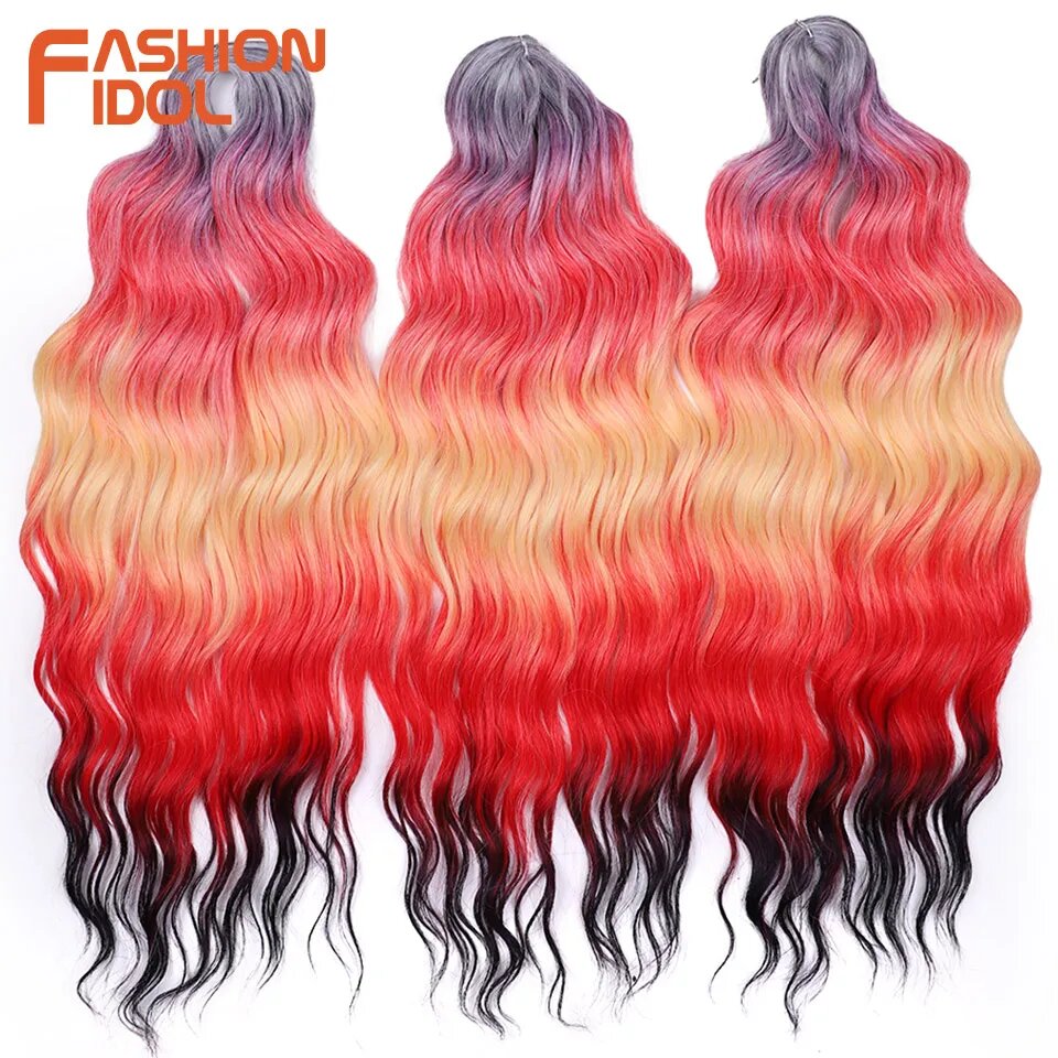 FASHION IDOL оранжевые волнистые волосы на крючках 24 дюйма HPD012