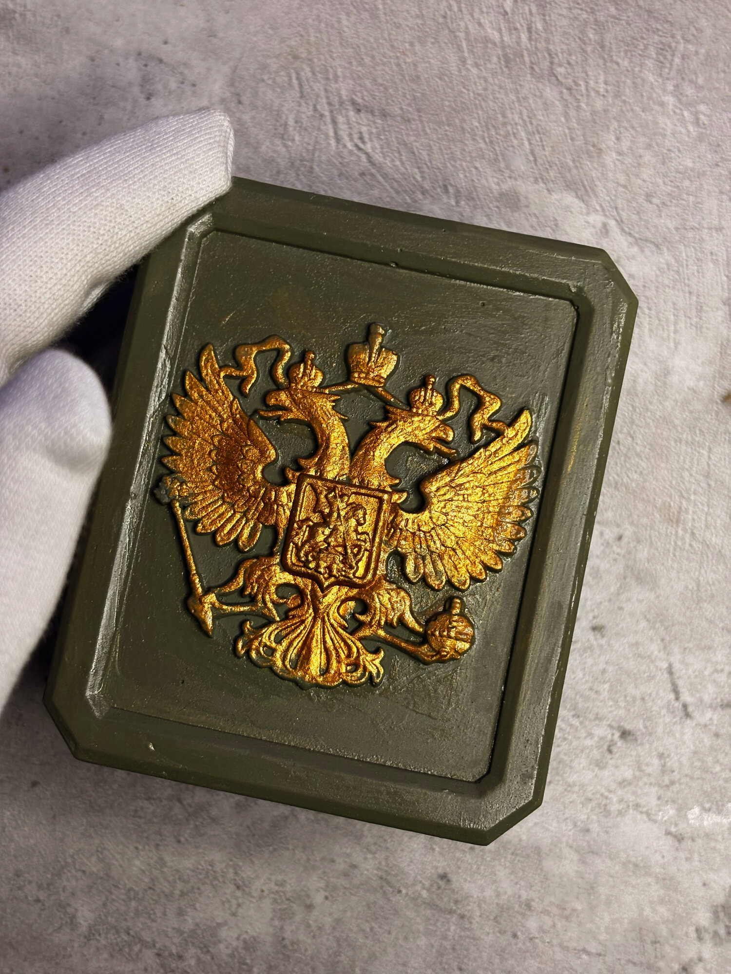 Шкатулка "Российский герб", на подарок, мужская, с изображением герба