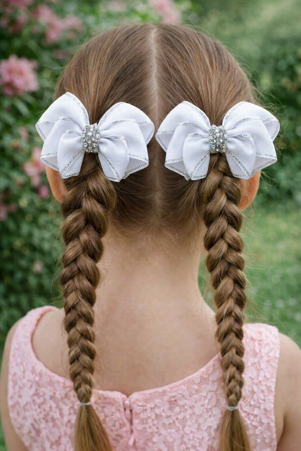 Бантики на резинке Арт и Дизайн "Школьные", текстиль, цвет белый, для девочек