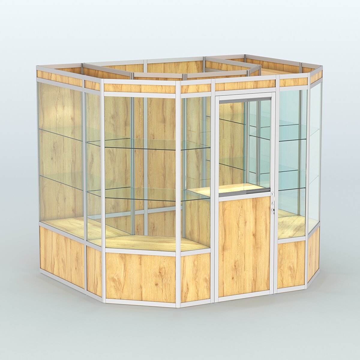 Павильон из профиля пристенный №7а (4,32 кв. м), Дуб Золотистый