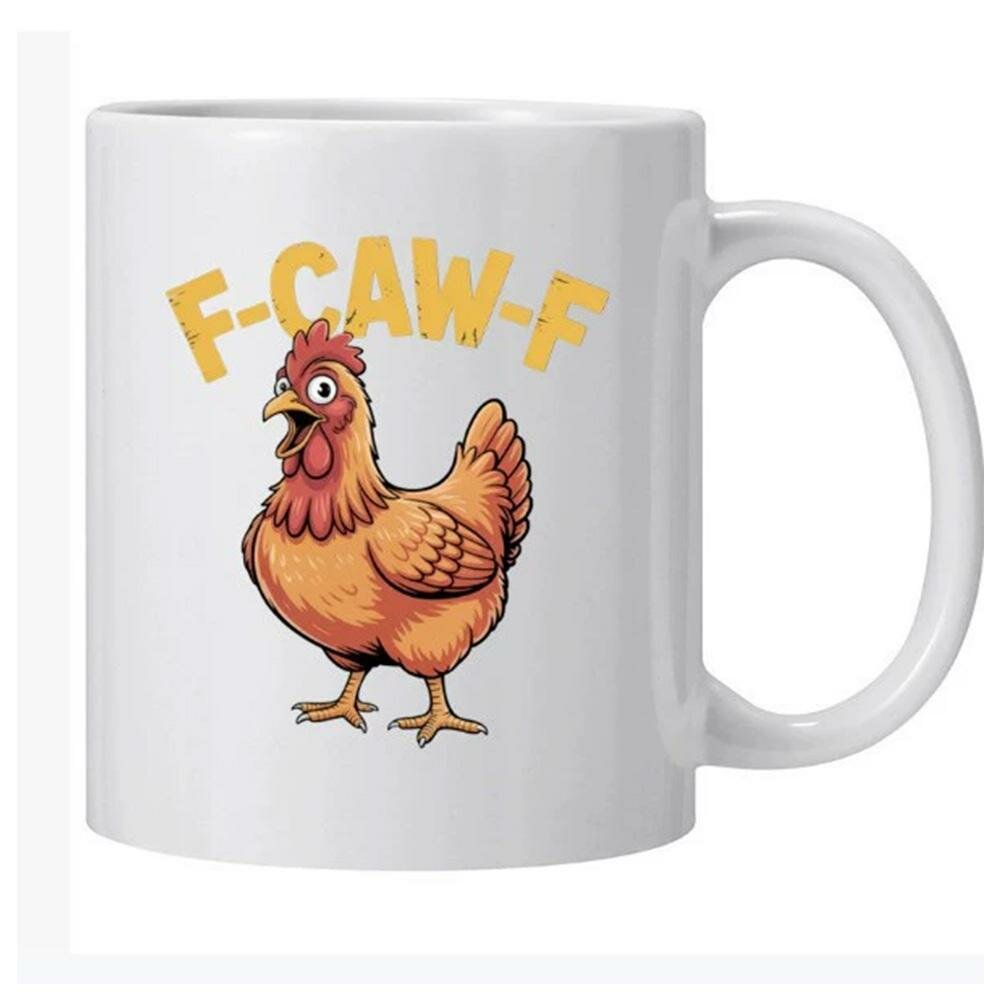 Керамическая кофейная кружка Ainiupi Caw-F с изображением цыпленка, забавная кофейная кружка с изображением сердитого петуха, юмористический подарок для офисных работников и друзей.