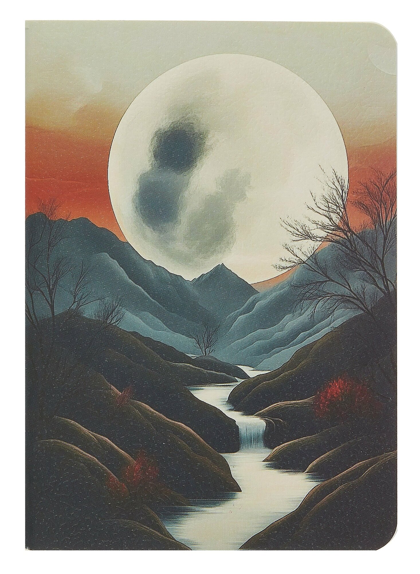 Записная книжка А7 30 листов в клетку, "Луна", сшивка