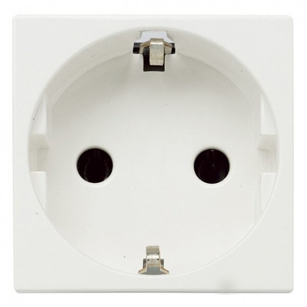 Розетка 220В с/з со шторками 16А ABB Zenit, альпийский белый (N2288 BL) 2CLA228800N1101