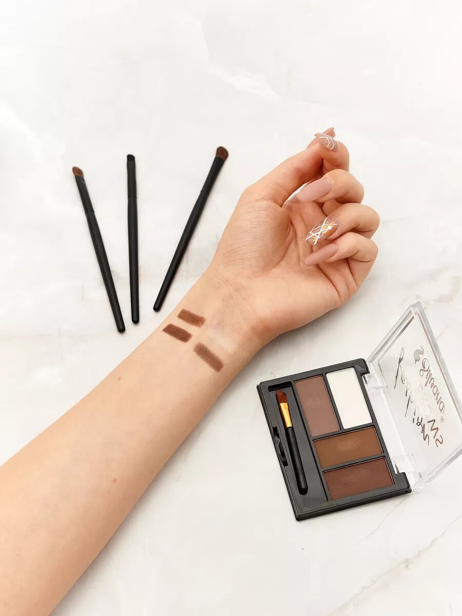 Тени для бровей Silvana "Fashion Brows" №01, рассыпчатые, 4 цвета